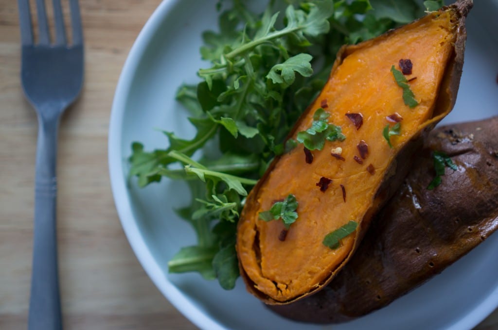 Slow Roasted Sticky Sweet Potatoes